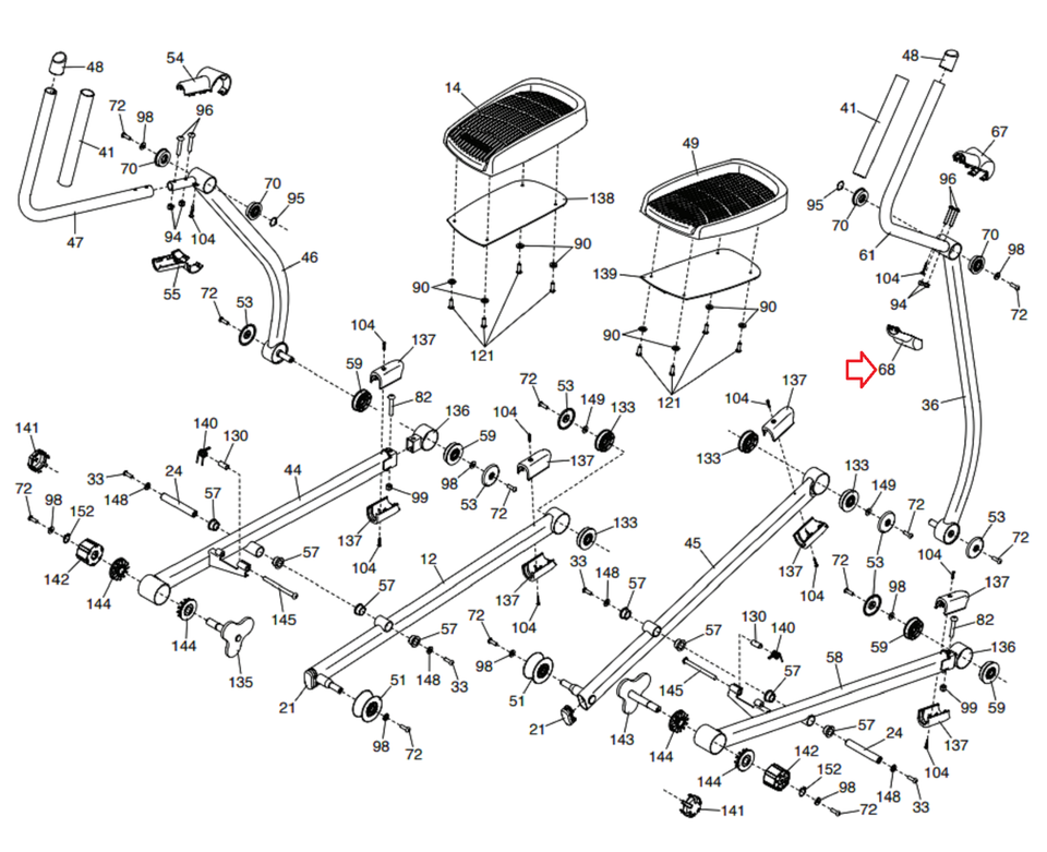 Epic A30E A32E A35E e6.2 e6.4 e6.7 14.0 Elliptical Right Arm Lower ...