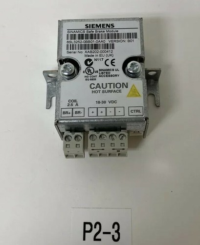 SIEMENS 6SL3252-0BB01-0AA0 SINAMICS SAFE BRAKE MODULE VER:B01 Warranty ...