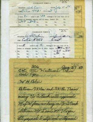 CHESAPEAKE & OHIO C&O R.R. TRAIN ORDERS (18) WH CABIN (WEST HAMLIN) W ...