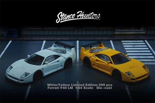 Stance Hunters 1:64 Scale F40 LM Yellow / White Diecast Model Car Toys ...