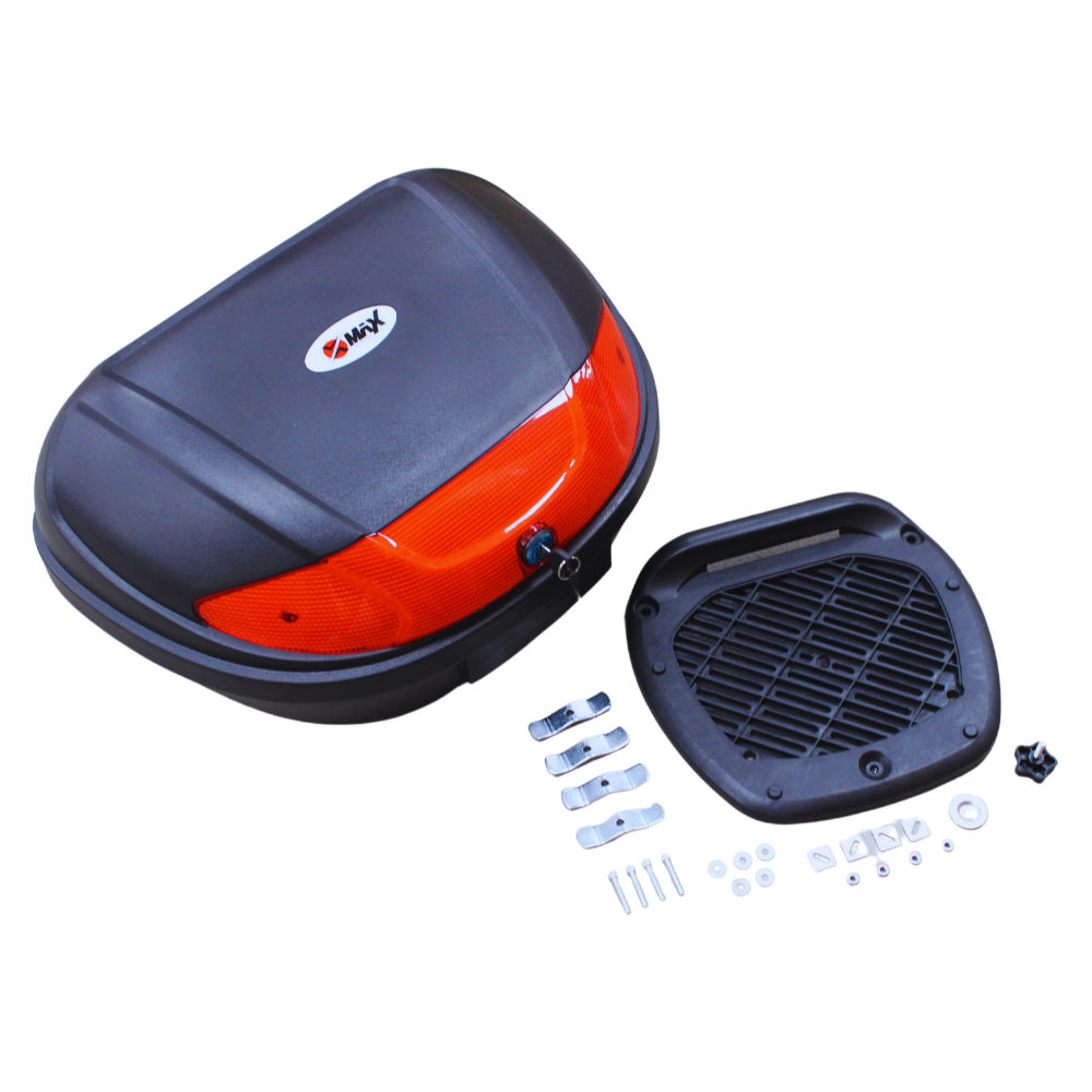 52L UNIVERSAL TOP BOX HELMET LUGAGGE STORAGE BACK BOX FITS 2 HELMETS ...