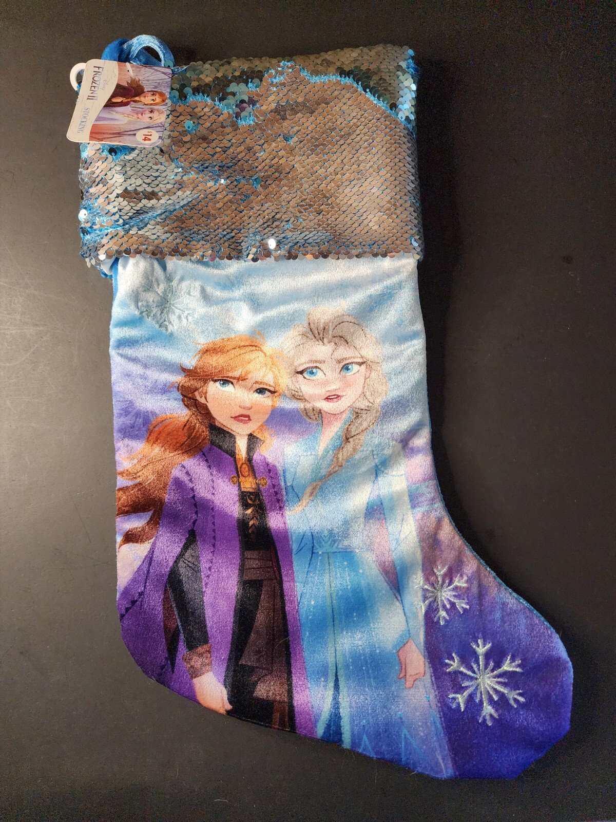 Frozen Christmas Stocking Anna And Elsa Sequin Top | eBay
