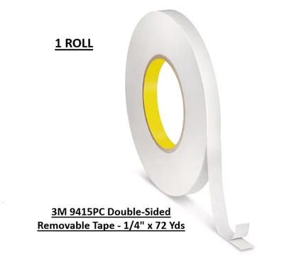 1 ROLL - 3M 9415PC 1/4” x 72 yds. Removable Repositioning Tape 2 Mil ...