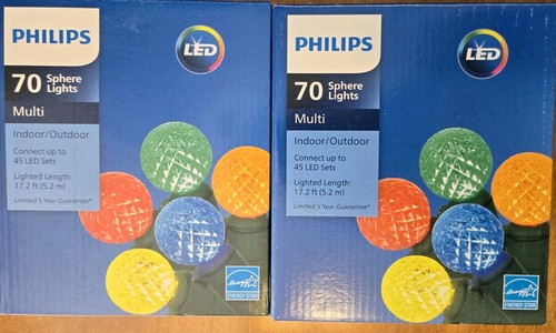 LOT OF 2 BOXES! Philips 60 Sphere Lights. Christmas. MULTI Indoor ...