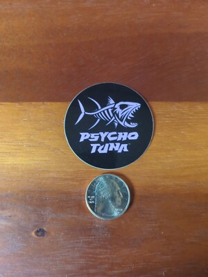 Psycho Tuna Round STICKER 2" Purple Black Fish Bones Teeth 3b | eBay