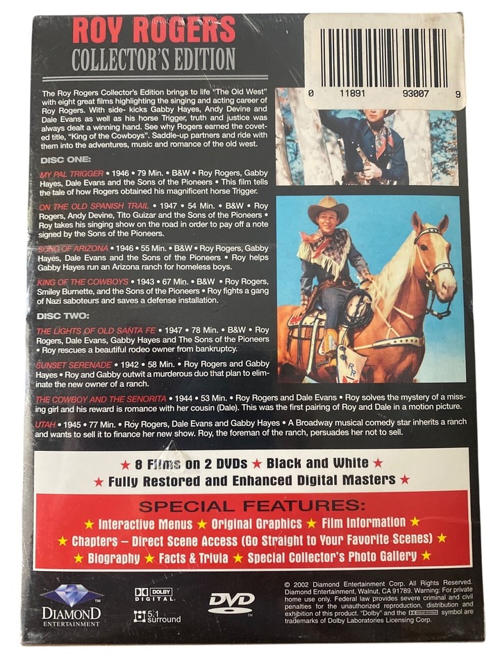 Roy Rogers Collectors Edition Two-Pack DVD Set Western 11891930079| eBay