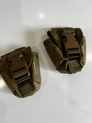 x2 USMC Coyote Brown FSBE Frag Grenade Pouch Military Issued Ammo Bag ...