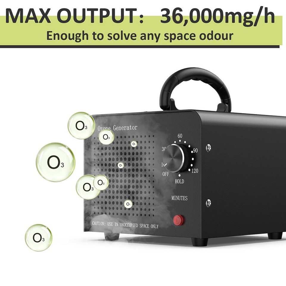 36000mg/h Ozone Generator Machine Air Purifier Ionizer Ozonator Timer ...