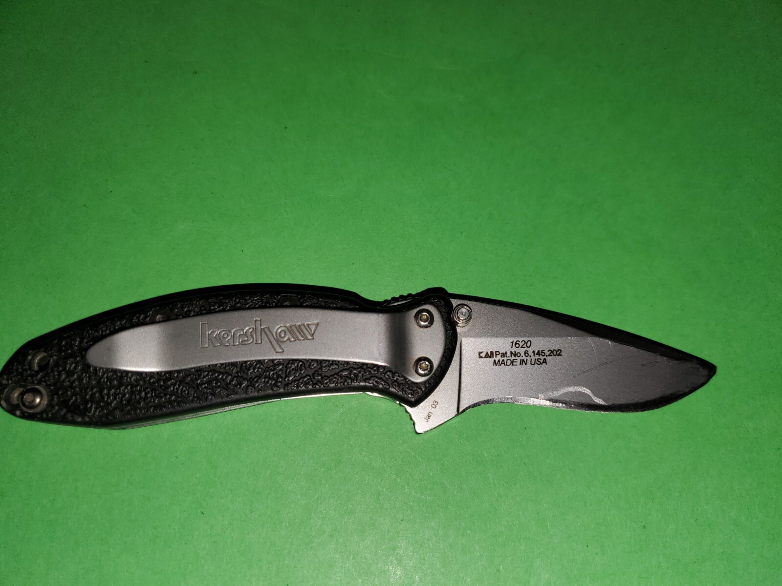Kershaw Pocket Knife USA Carbon Steel 1620 Black | eBay