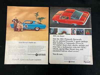 1965 CHRYSLER PLYMOUTH BARRACUDA ORIGINAL FULL PAGE COLOR PRINT ADS ...