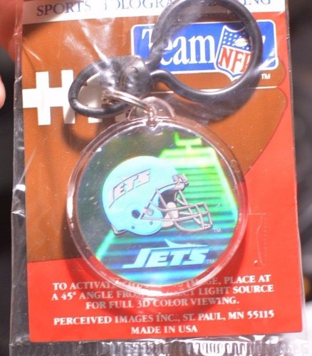 New York Jets Hologram Key Ring Team NFL Authentic Vintage Licensed ...