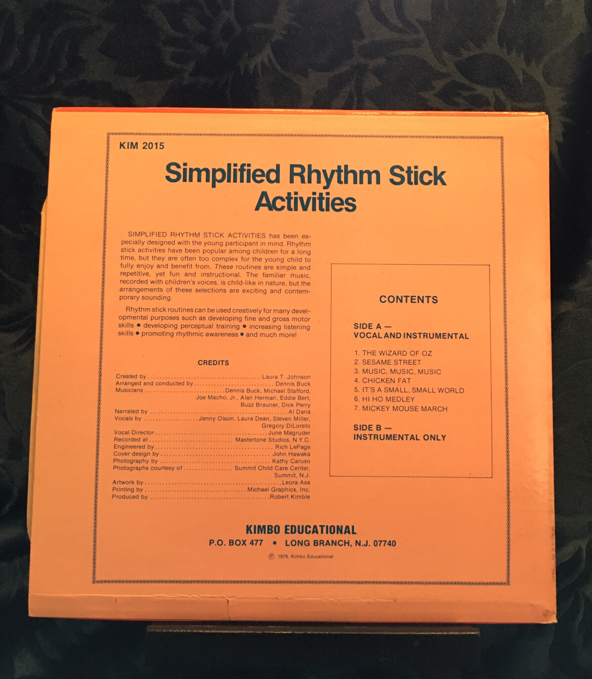 1976 Simplified Rhythm Stick Activities Children's LP Laura Johnson ...