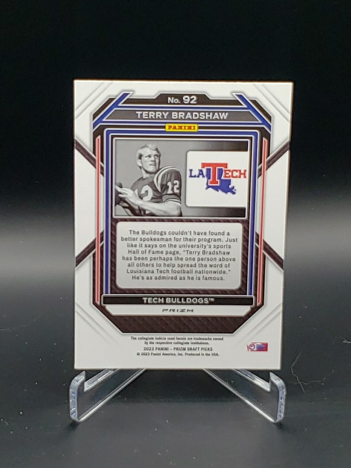 Terry Bradshaw 2023 Prizm Draft Picks Gold Ice - #92 - Louisiana Tech ...