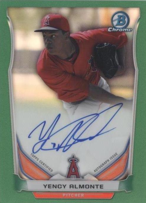 2014 Bowman Chrome - Prospect Autographs Yency Almonte #BCAP-YA Green ...