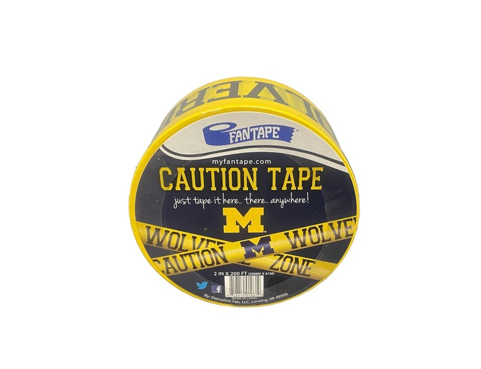Fan Tape Michigan University Caution WOLVERINE ZONE Tape 200 Ft x 2 In ...