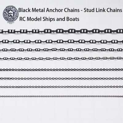 High Quality Black Metal Anchor Chains - Stud Link Chains RC Model ...