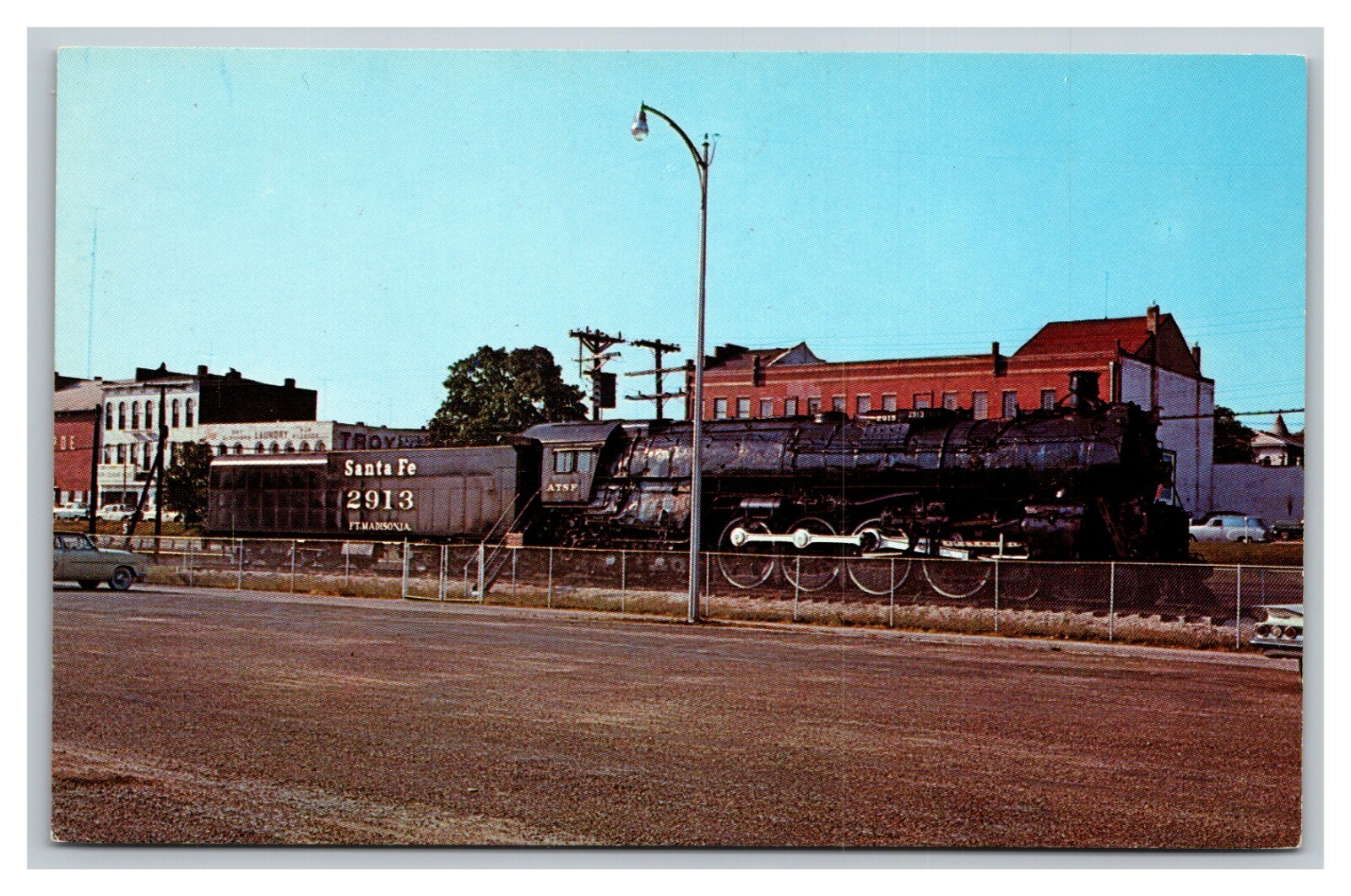 Vintage 1960's Postcard Steam Locomotive 2913 Santa Fe Railway Fort ...