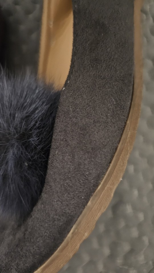 6 -6.5 /39 shoes suede pom pom fluffy top flat ballet loafers design ...