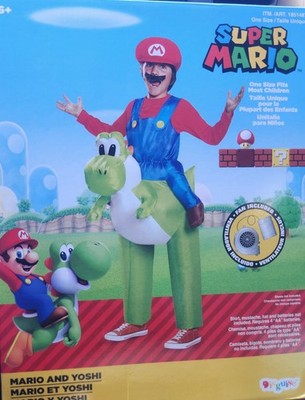 Super Mario Bros. Mario Riding Yoshi Inflatable Costume Halloween Kids ...