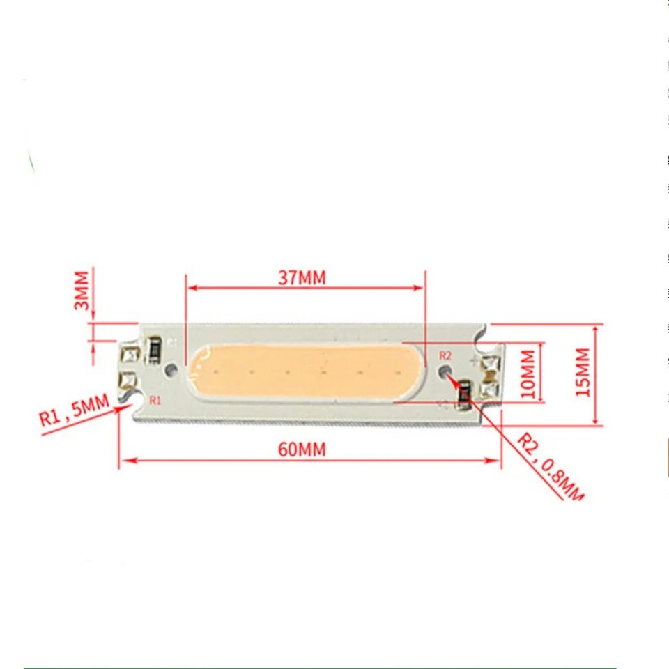 DC12V 2W COB Light Chip 60x15MM LED COB Strip Light Floodlight Beads ...