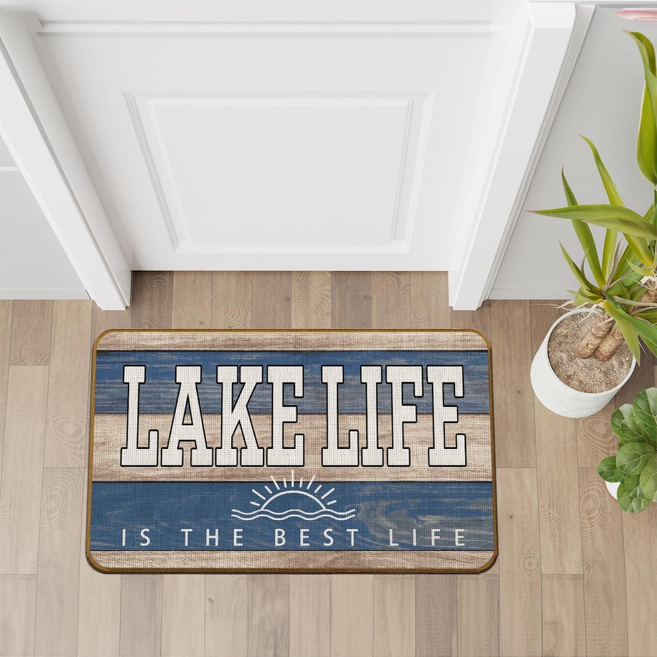 Lake Life is Better at Lake Doormat,Lake House Indoor Outdoor Non-Slip ...