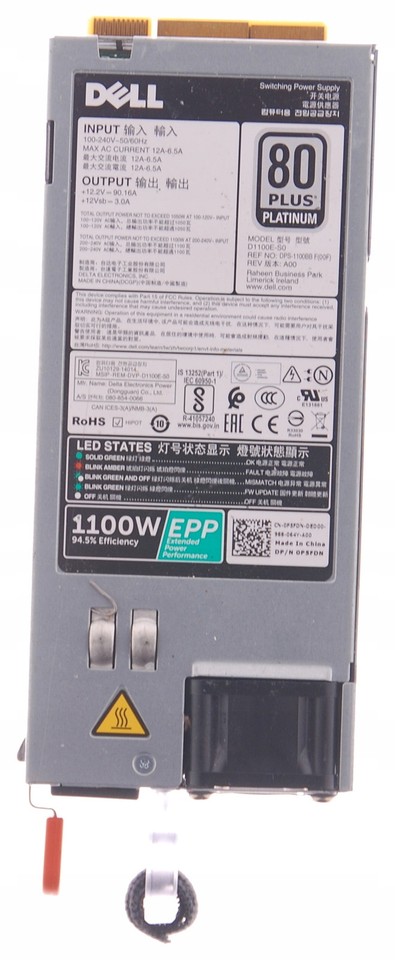 Dell 1100W 0P5FDN PowerEdge R530, R630, R730, R730xd power supply | eBay