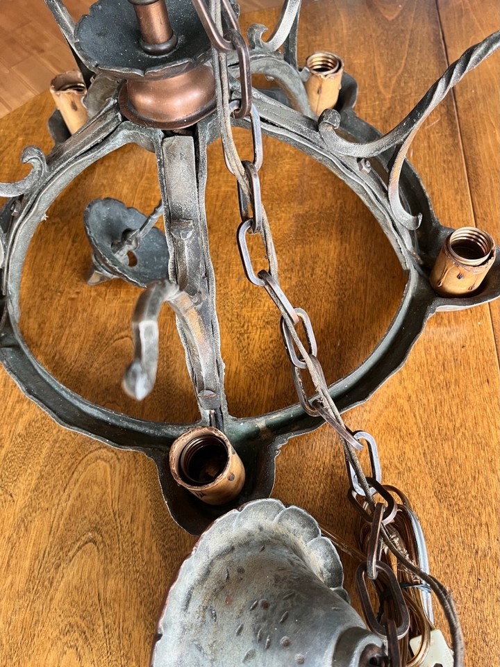 ANTIQUE CHANDELIER-GOTHIC-TUDOR HAMMERED Light FIXTURE | eBay