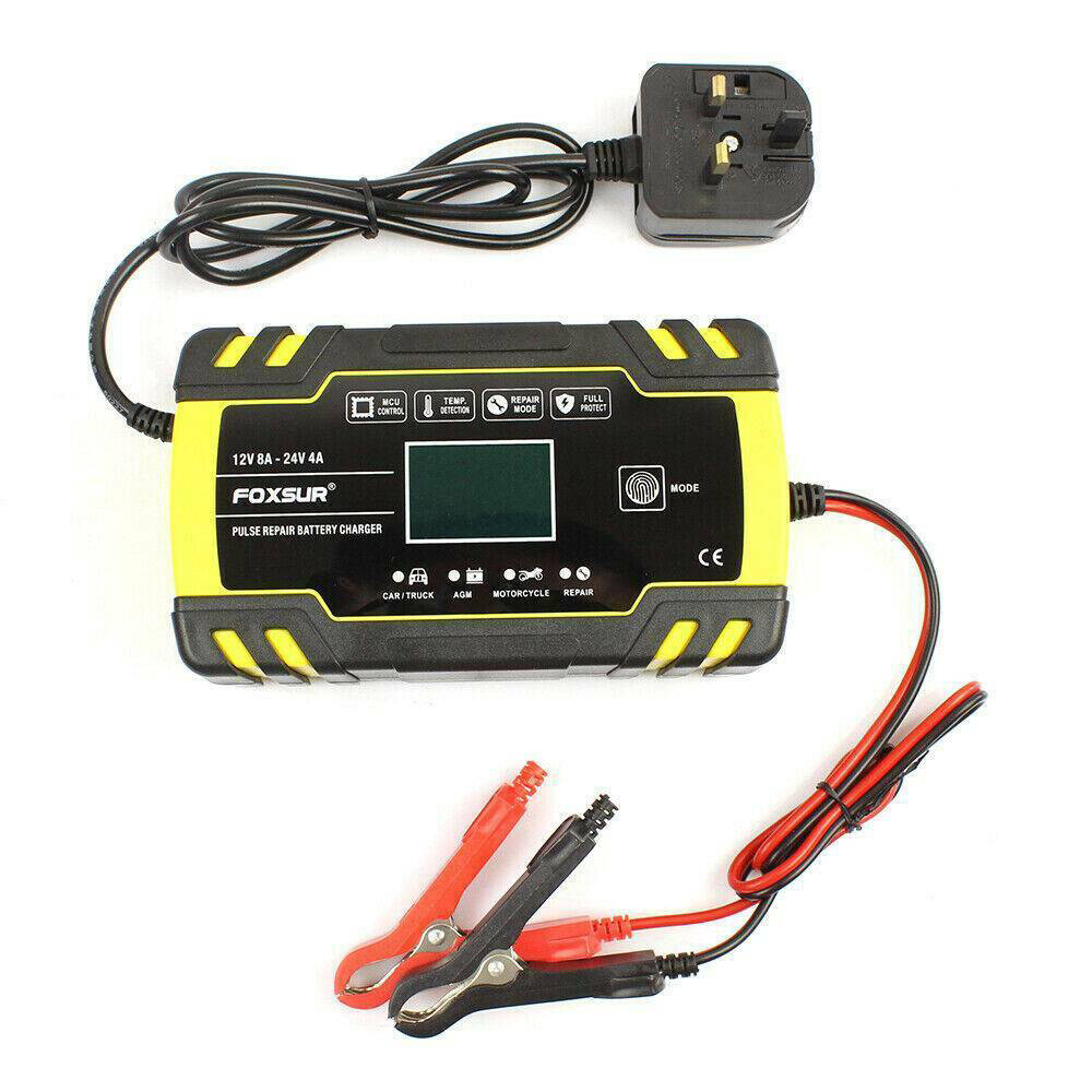 Automatic Motorcycle Car Battery Charger Optimiser Pulse Repair 12V 24V ...
