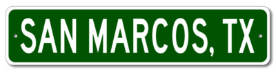 San Marcos, Texas Metal Wall Decor City Limit Sign - Aluminum | eBay