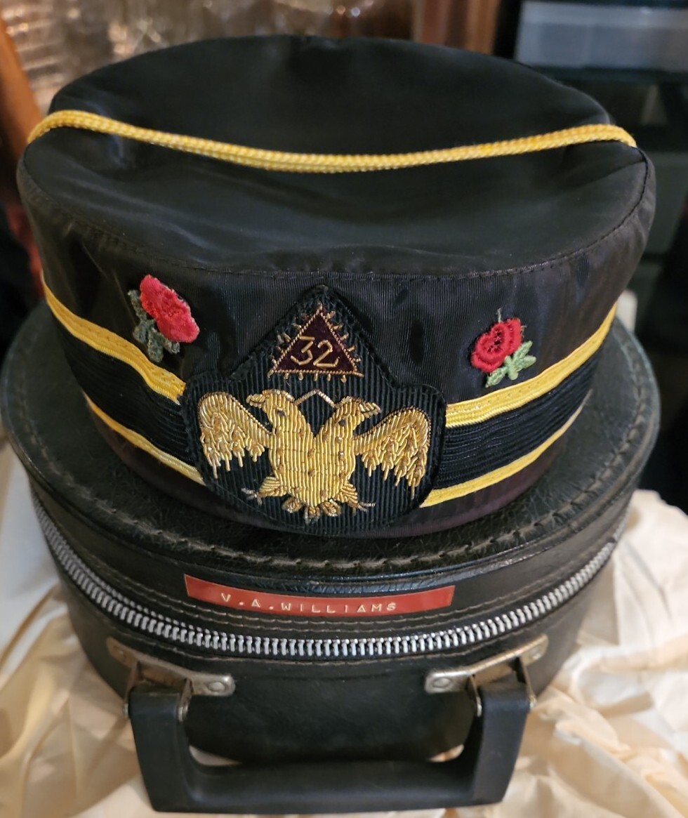 Vintage Masonic 32nd Degree Scottish Rite Mason Cap Hat Double Eagle ...