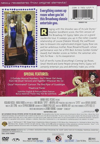 Gypsy (DVD) Rosalind Russell Natalie Wood Karl Malden Paul Wallace ...