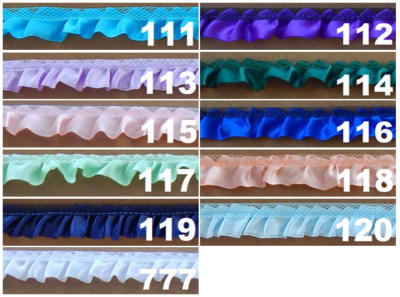 5/8" GATHERED RIBBON, 1, 3, 5, 10 & 50 YARD PIECES, FREE SHIPPING USA ...