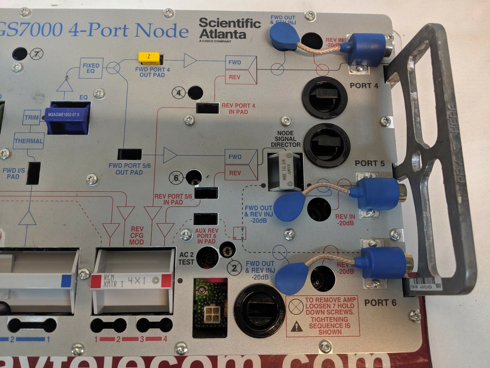SA/Cisco GS7000 4 port Node amplifier 1 GHz 40/52 Split, 2xFWD 4xREV ...