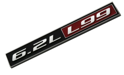 For 6.2L L99 Engine hood Fender Emblems 3D Badge Decal Chrome Red-1pc ...