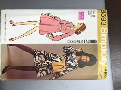 1960's Simplicity Misses' Dress Pattern 8593 Size 14 bust 36 uncut | eBay