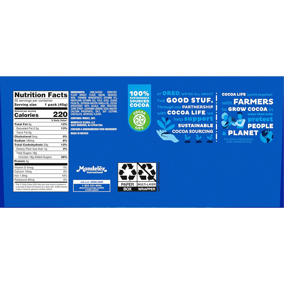 OREO Chocolate Sandwich Cookies, 30 - 1.59 Oz Snack Packs | eBay
