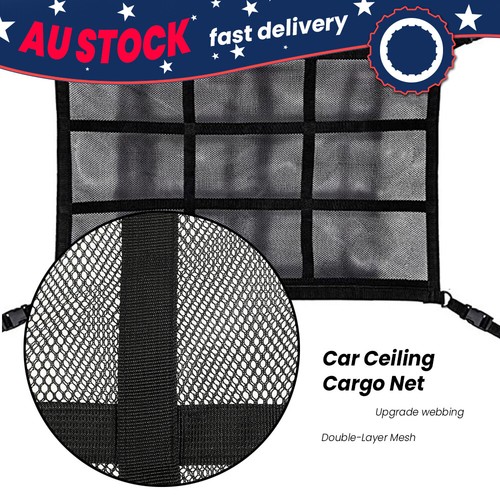 For Camper Van Caravan Car Roof Ceiling Cargo Net Mesh Storage Bag ...