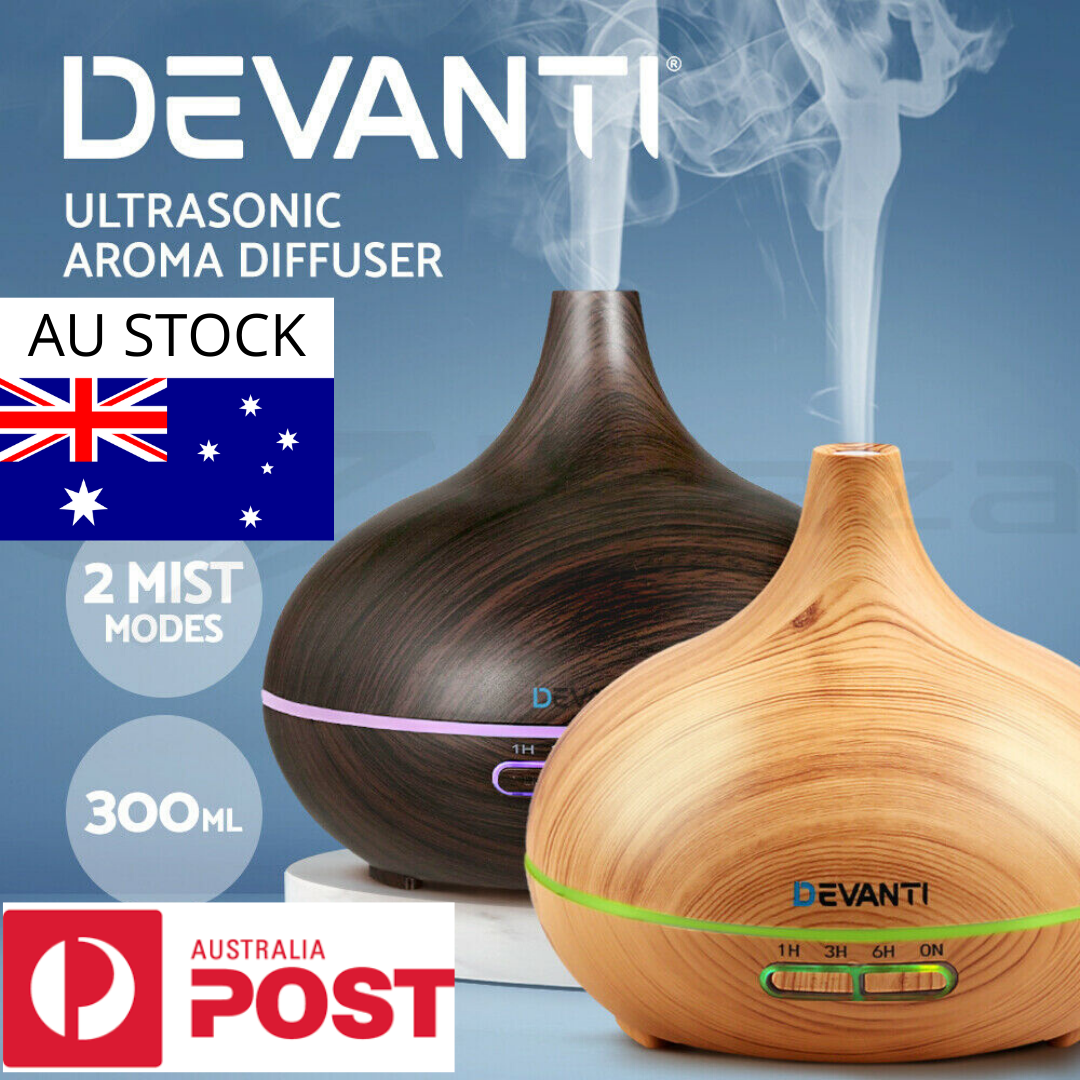 Devanti Aromatherapy Diffuser Aroma Essential Oil Air Humidifier Wood ...