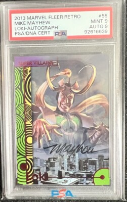 Loki 2013 Marvel Fleer Retro (Mike Mayhew Autograph) #55 PSA 9 MINT ...
