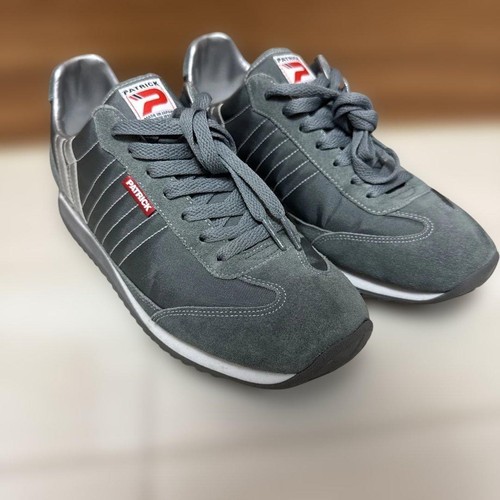 PATRICK Sneakers Shoes Marathon Gray Silve Suede Low cut Men's 43 US9 ...
