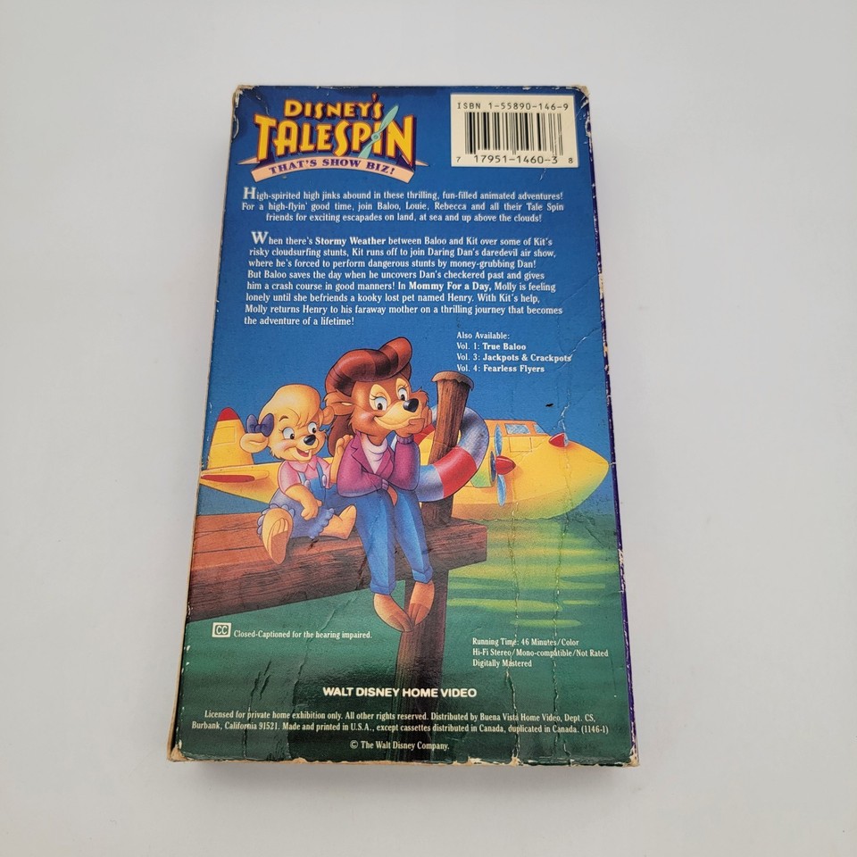Disney's Talespin Volume 2 Thats Show Biz (VHS, 1991) Tested Plays ...