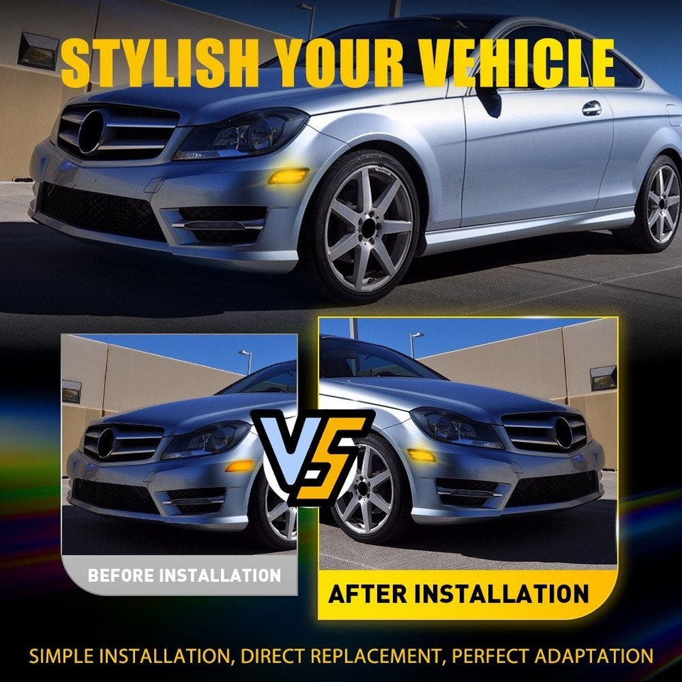 2-20X For Mercedes Benz C250 C300 C350 C63 AMG 2012-14 LED Side Marker ...