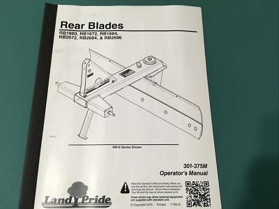 Land Pride RB1660 RB1672 RB1684 Rear Blades Operator's Manual (10/2015 ...