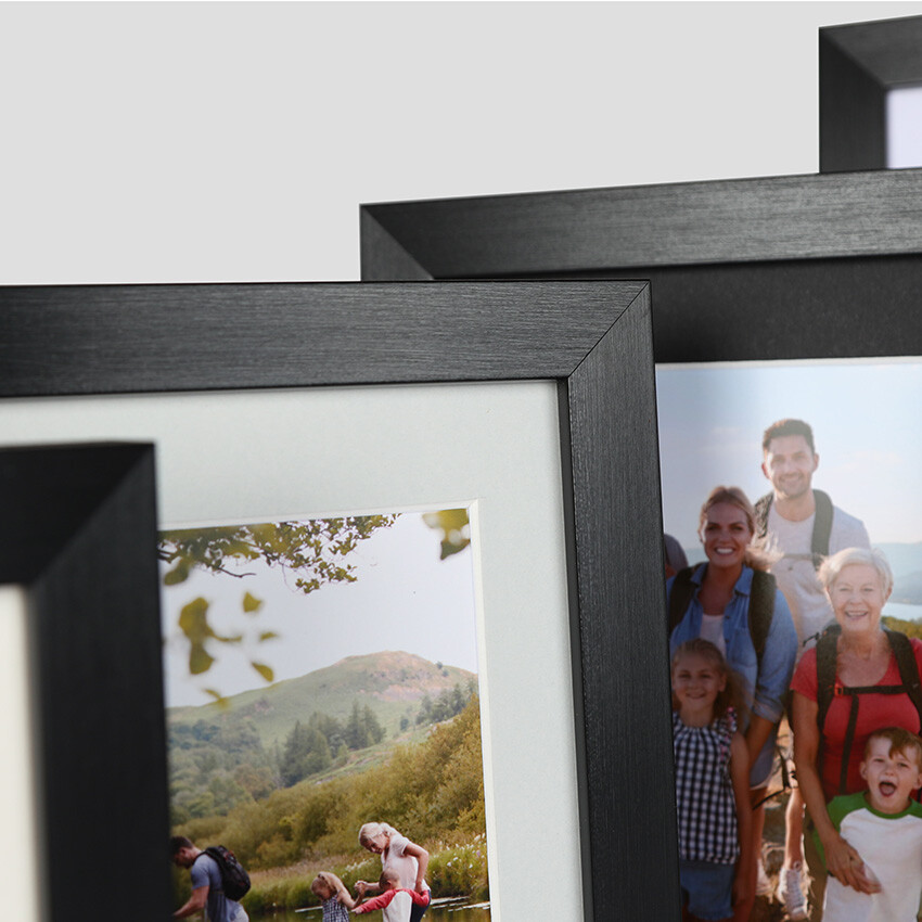 30x30cm BLACK FRAME incl DARK GREEN Mount for FOUR 6x4 PHOTO MULTI ...