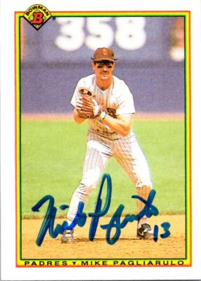 Mike Pagliarulo signed baseball card (San Diego Padres) 1989 Bowman ...