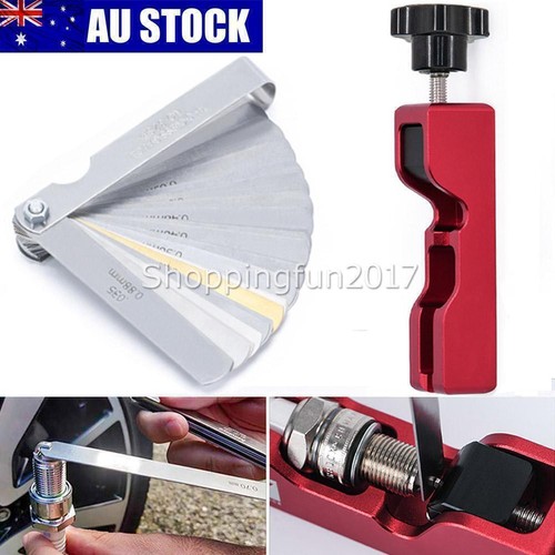 Red Spark plug gap adjusting tool with feeler gauge for automobile ...