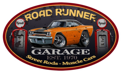 1970 Plymouth Road Runner Hardtop Garage Sign Wall Art Graphic Sticker ...