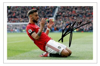 BRUNO FERNANDES Signed Autograph PHOTO Fan Gift Print MANCHESTER UNITED ...