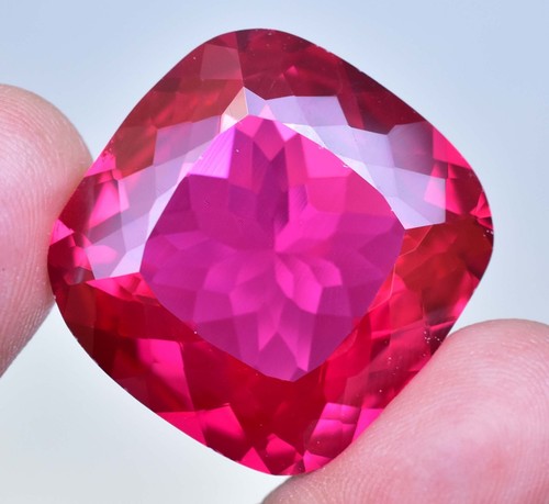 Flawless Natural Mogok Pink-Red Ruby 76.15 Ct Cushion Certified Loose ...