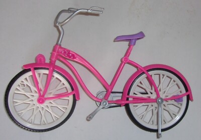 Barbie Pink Bike Bicycle w/Kickstand, Decals & Flower MISSING Pedal Bar ...
